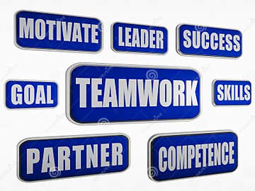 Teamwork - Blue Business Concept Stock Illustration - Illustration of ...