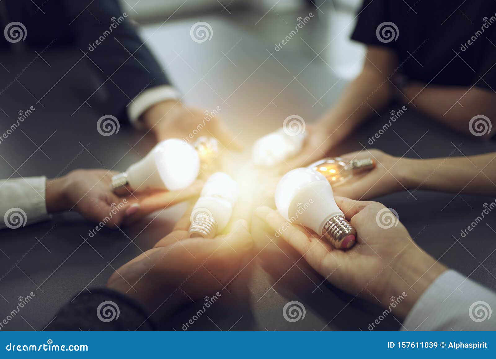 Teamwork and Brainstorming Concept with Businessmen that Share an Idea ...