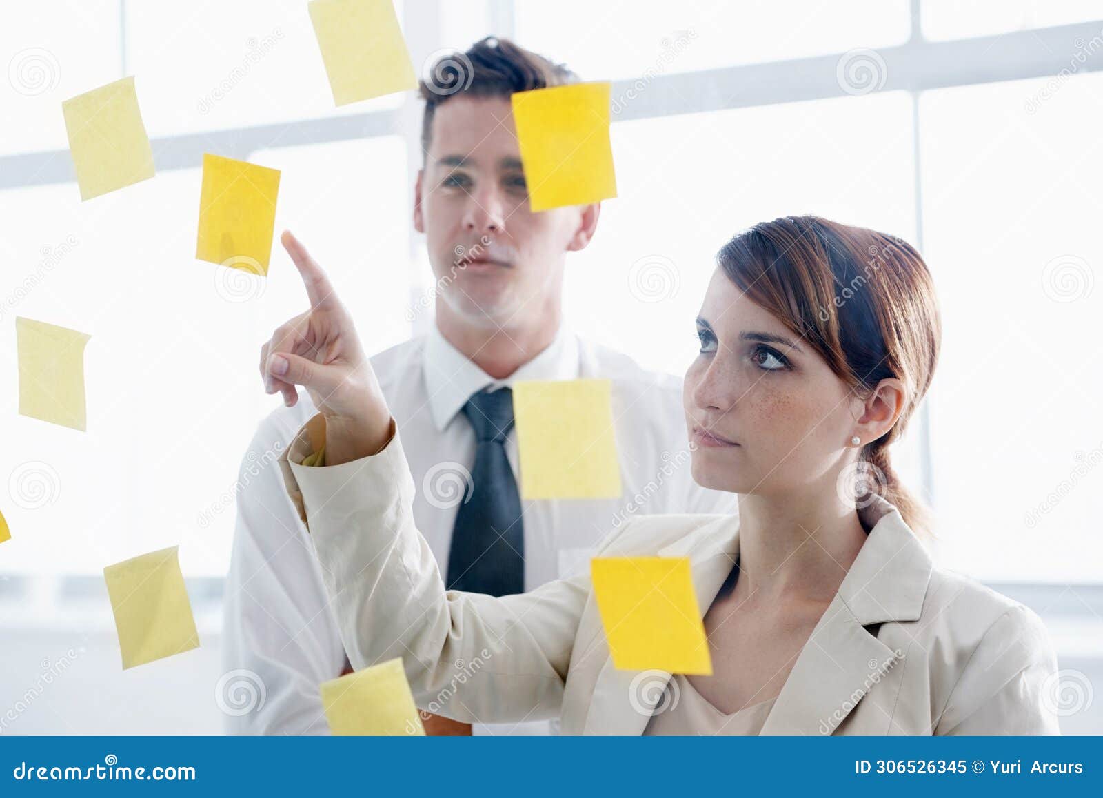 Teamwork, Brainstorming and Meeting in Office with Sticky Notes for ...