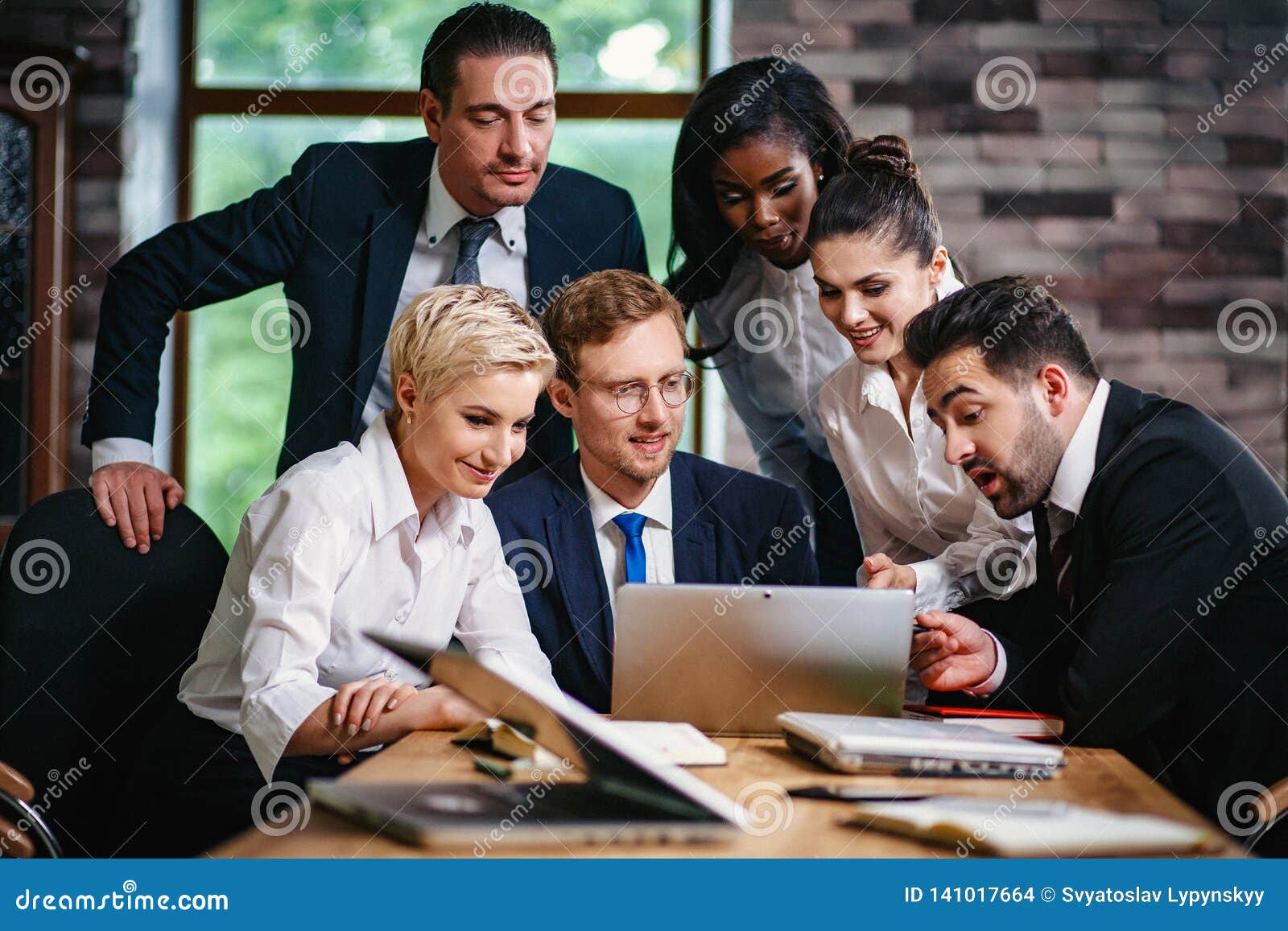 Teamwork Brainstorming in Office on New Project Stock Photo - Image of ...