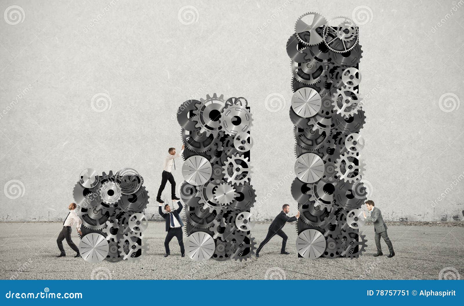 Teamwork Builds Corporate Profit Stock Image - Image of corporate ...