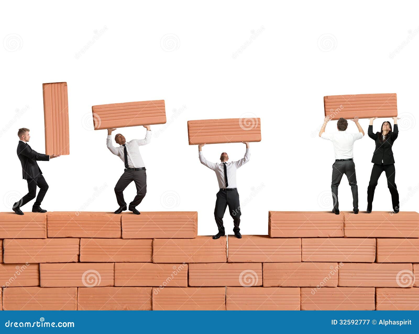 Businessman Builds New Business Brick Stock Photos - Free & Royalty ...