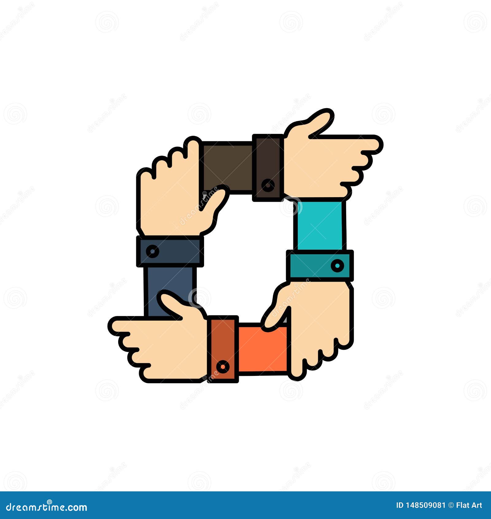 Teamwork, Business, Collaboration, Hands, Partnership, Team Flat Color ... Teamwork, Business, Collaboration, Hands, Partnership, Team Flat Color ...