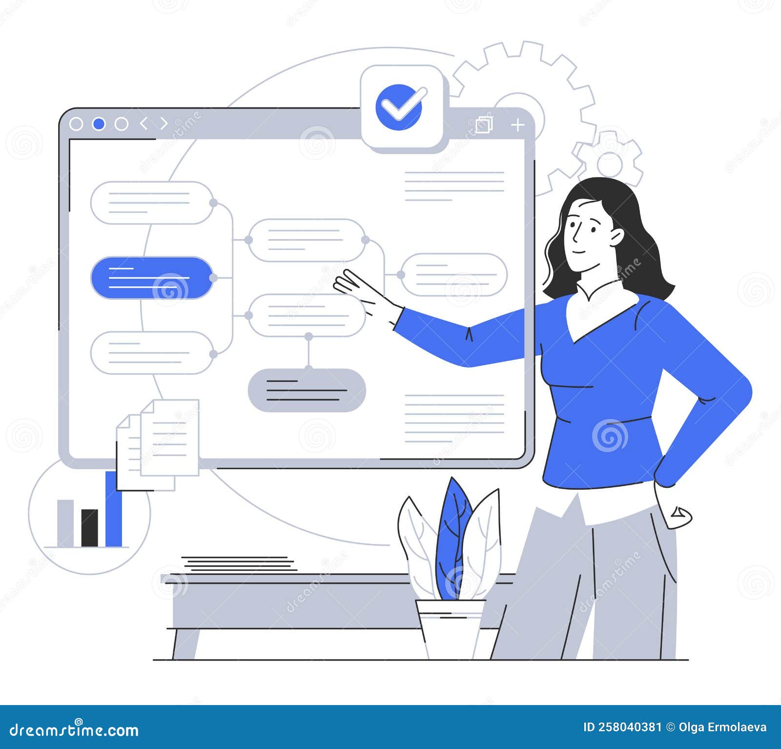 Teamwork Business Collection Stock Vector - Illustration of chart ...