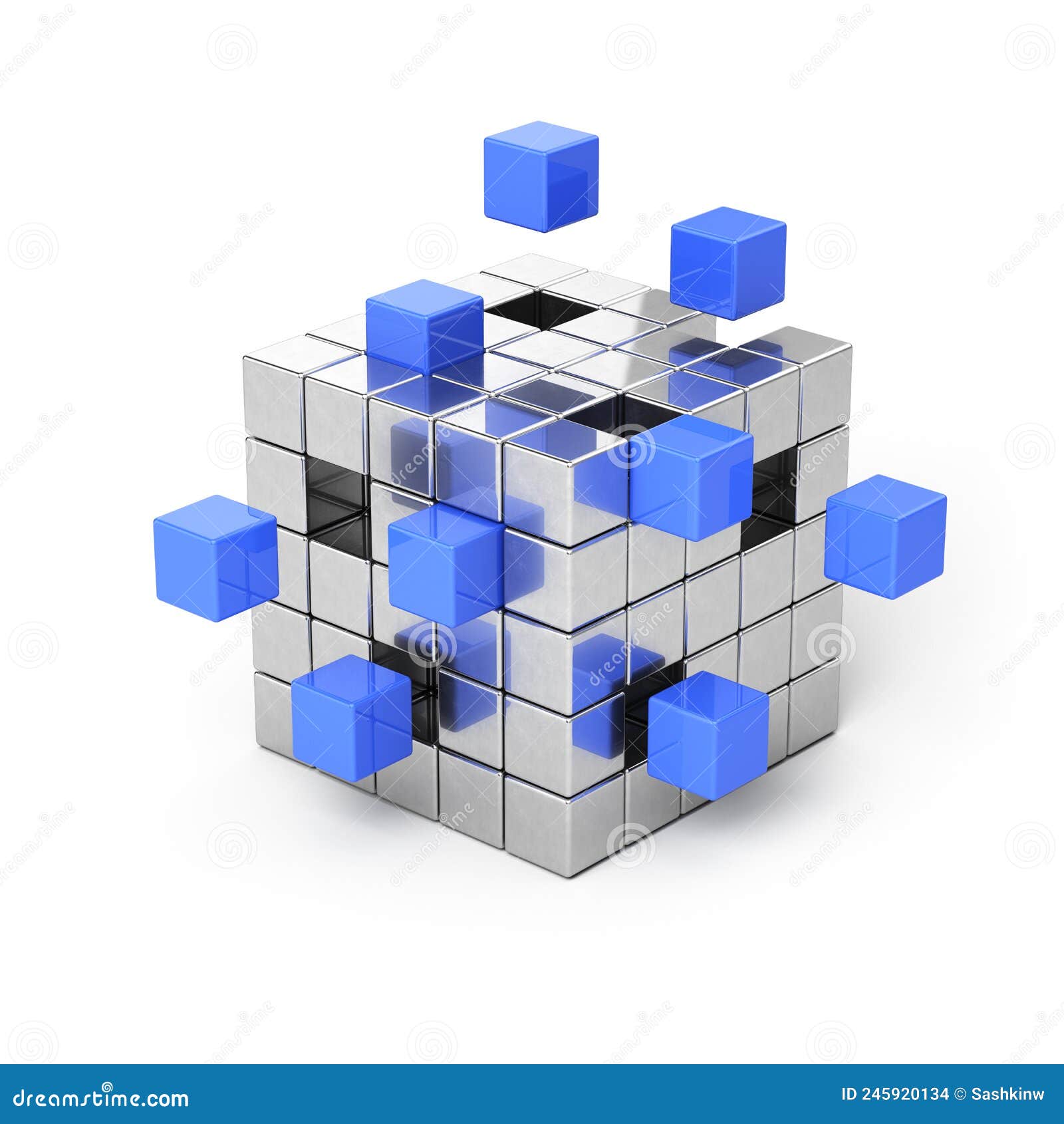 Teamwork Business, Communications Concept - Cube Assembling from Blocks ...