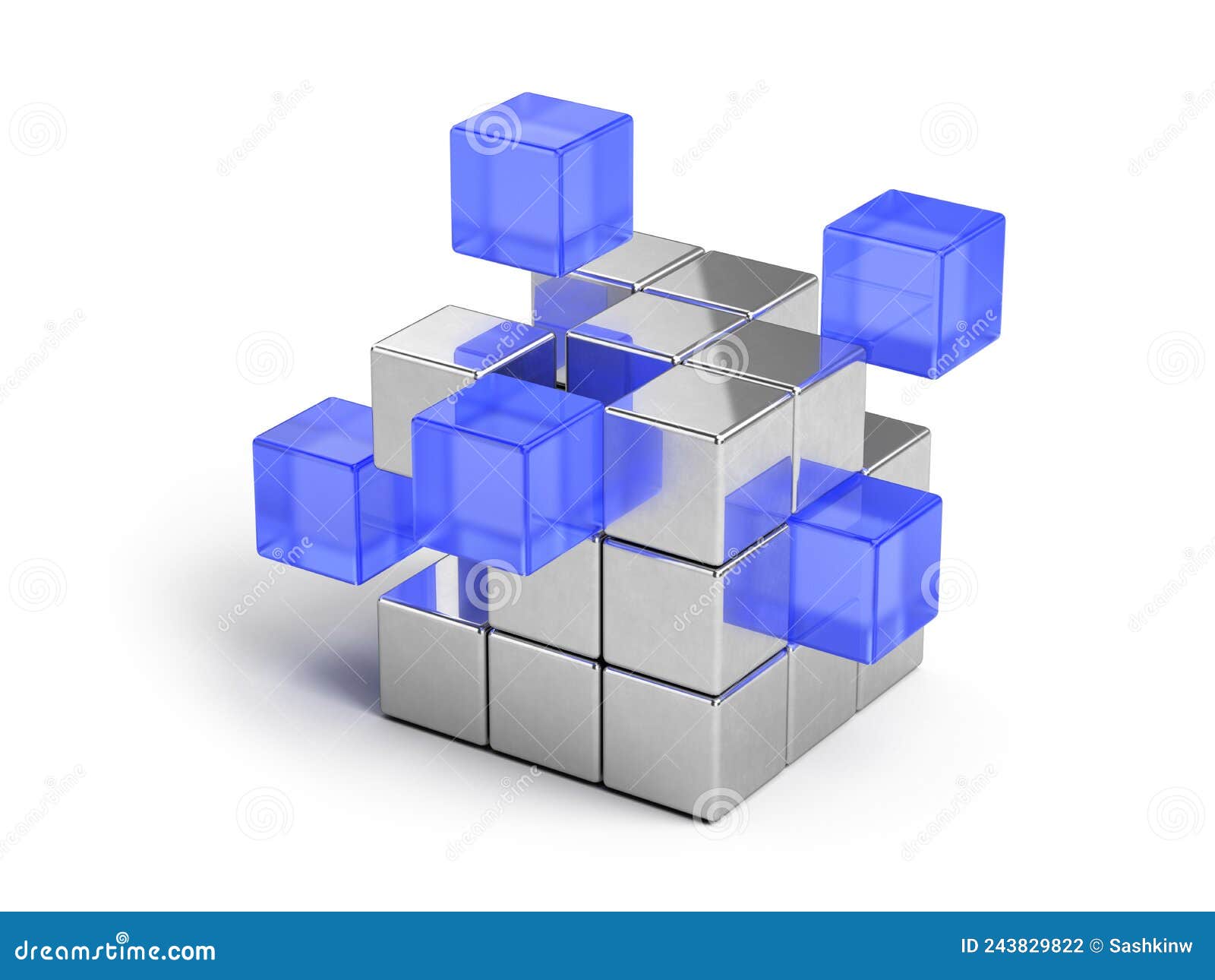 Teamwork Business, Communications Concept - Cube Assembling From Blocks ...
