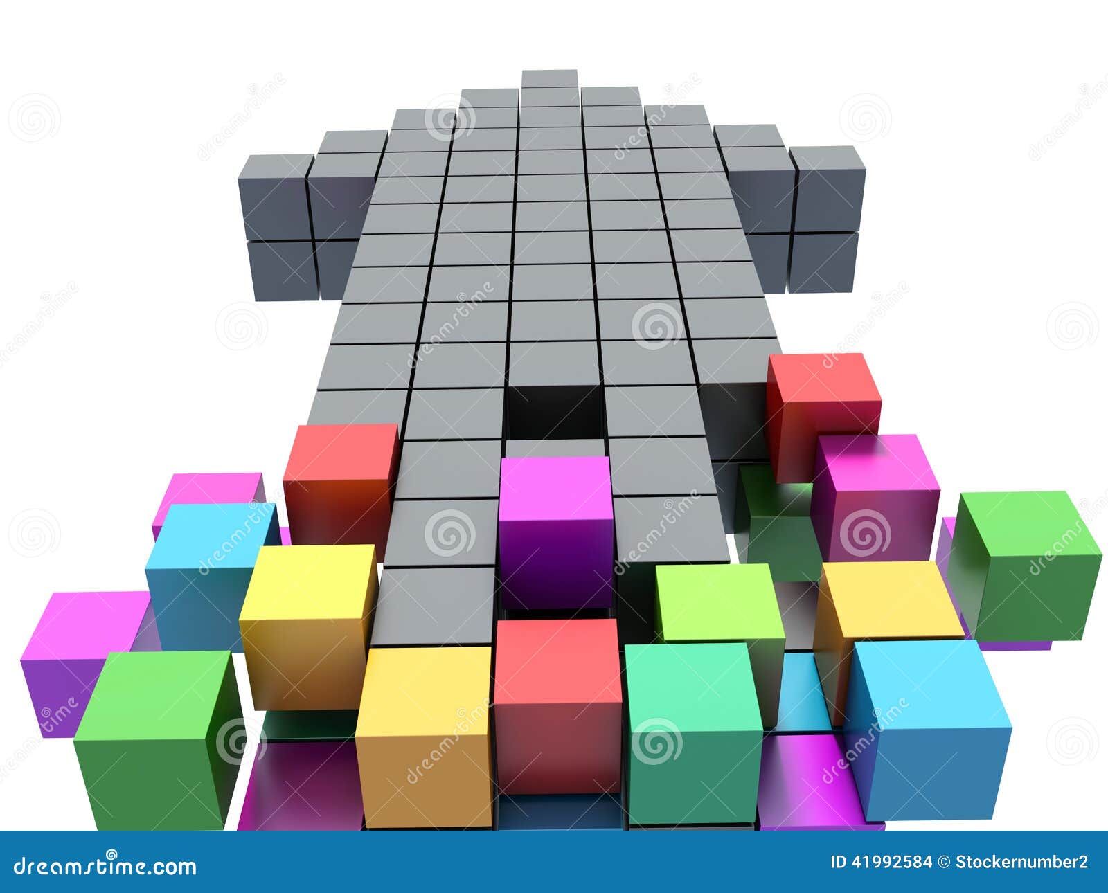 Teamwork Business Concept - Arrow Assembling from Blocks Stock ...