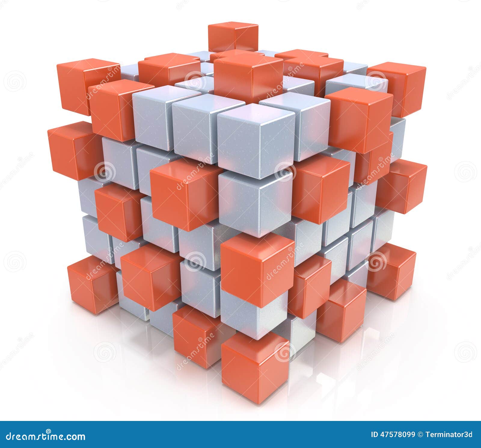 Teamwork Business Concept - Cube Assembling from Blocks Stock ...