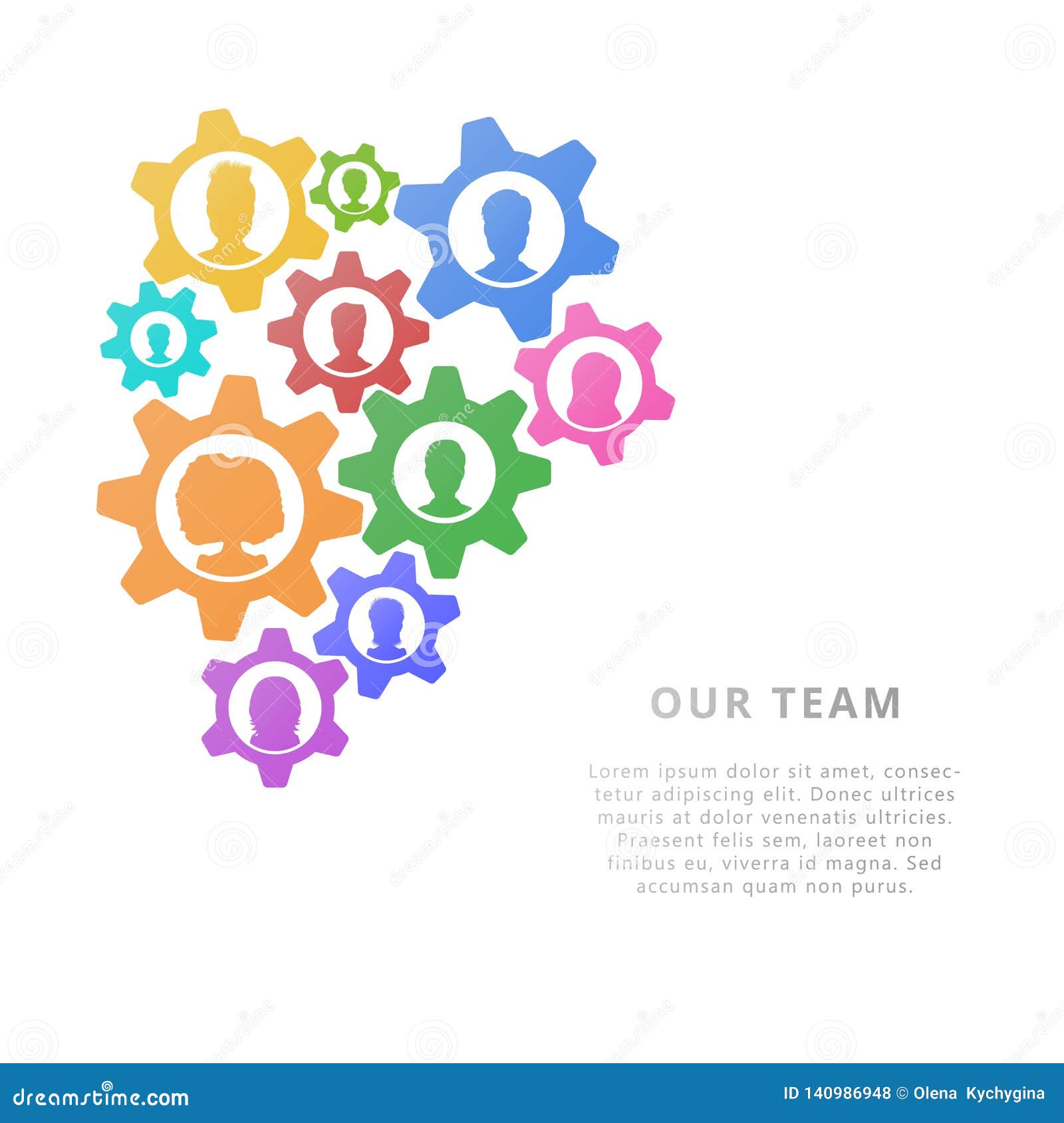 Teamwork Business Concept with Gears. Banner Design Stock Vector ...