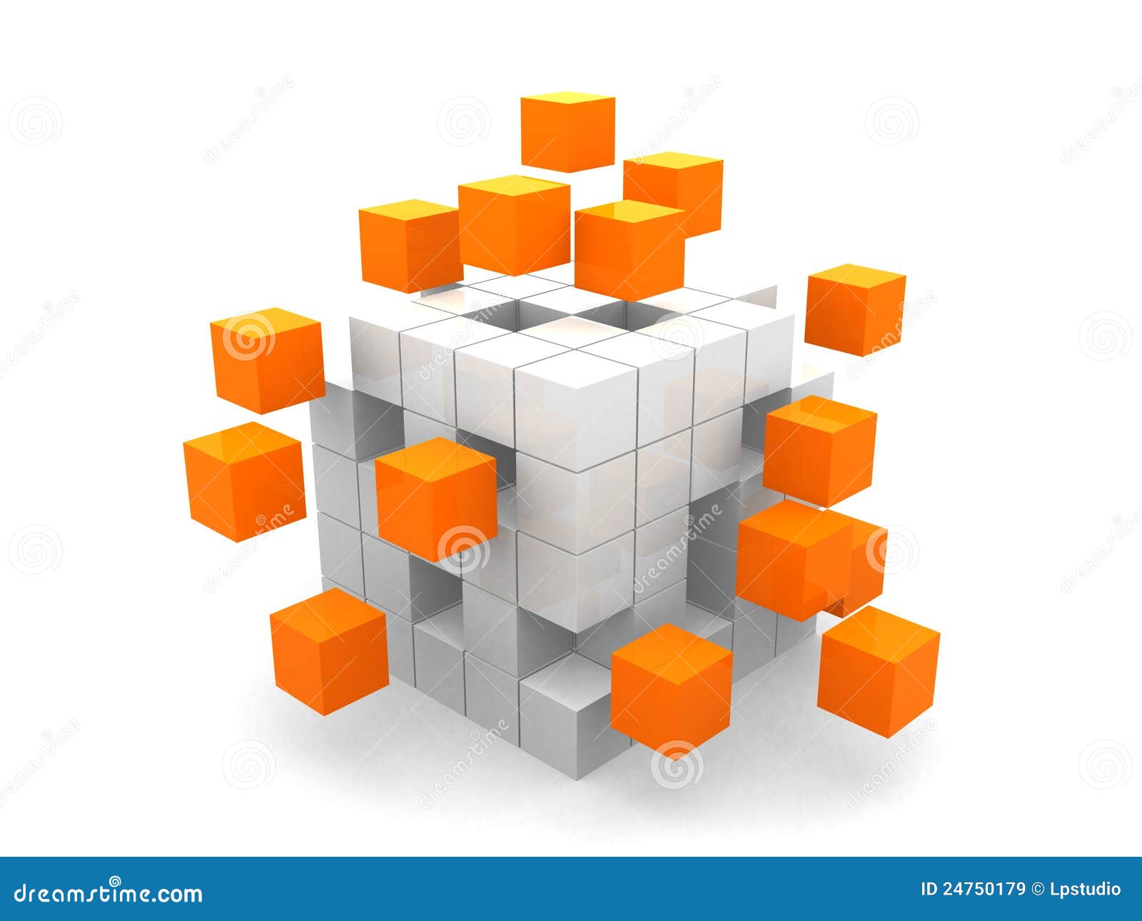 Teamwork Business Concept with Green Cubes Stock Image - Image of ...