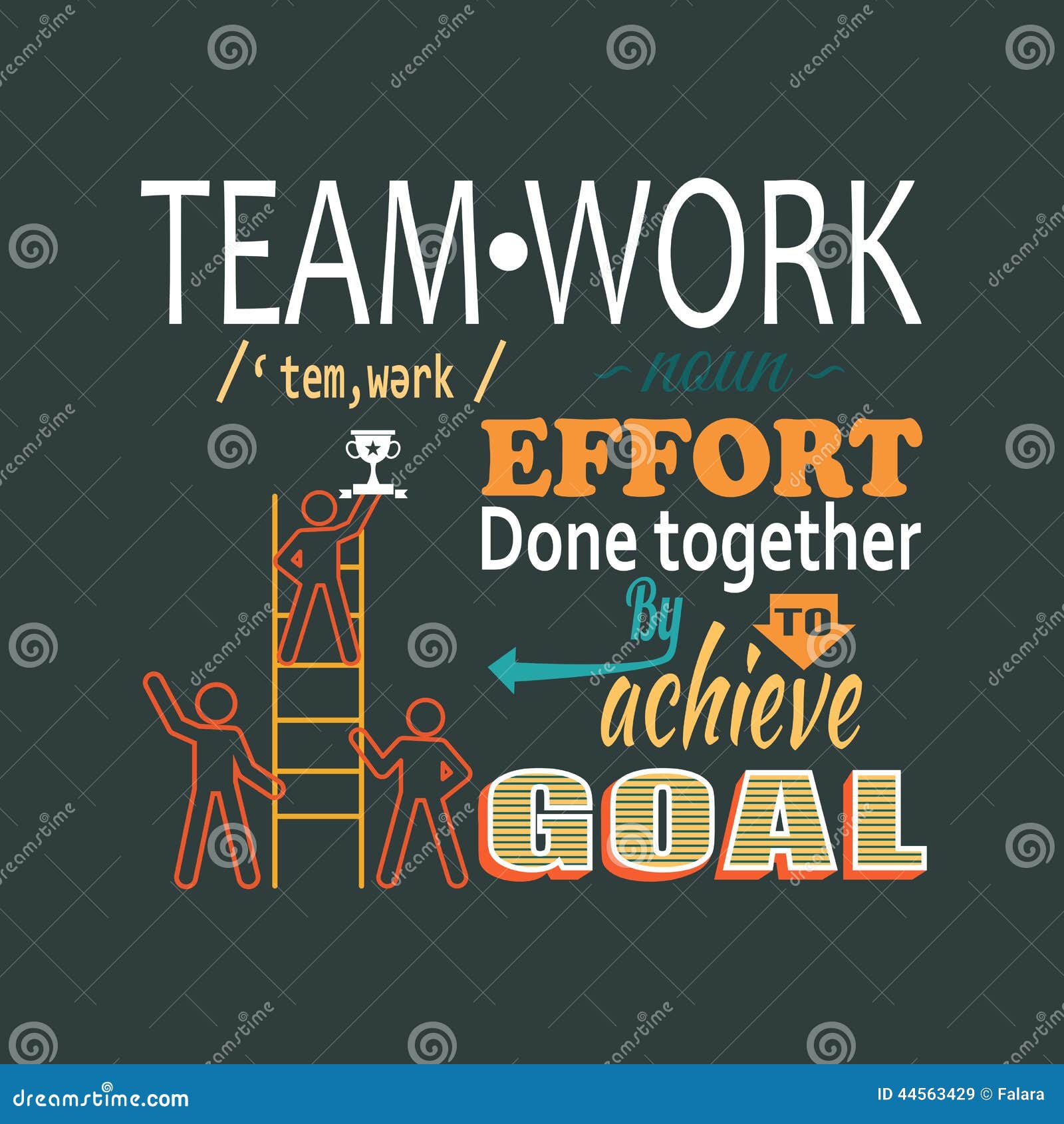 Teamwork Business Concept Lettering Stock Vector - Illustration of ...