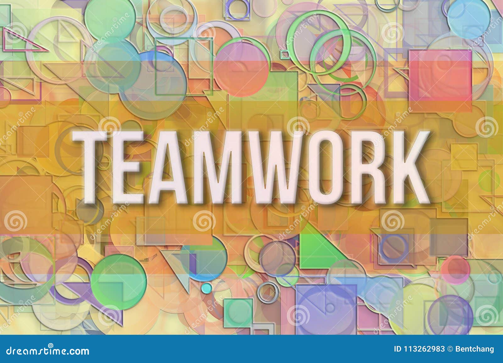 Teamwork, Business Conceptual with Abstract Circle, Square & Rectangle ...