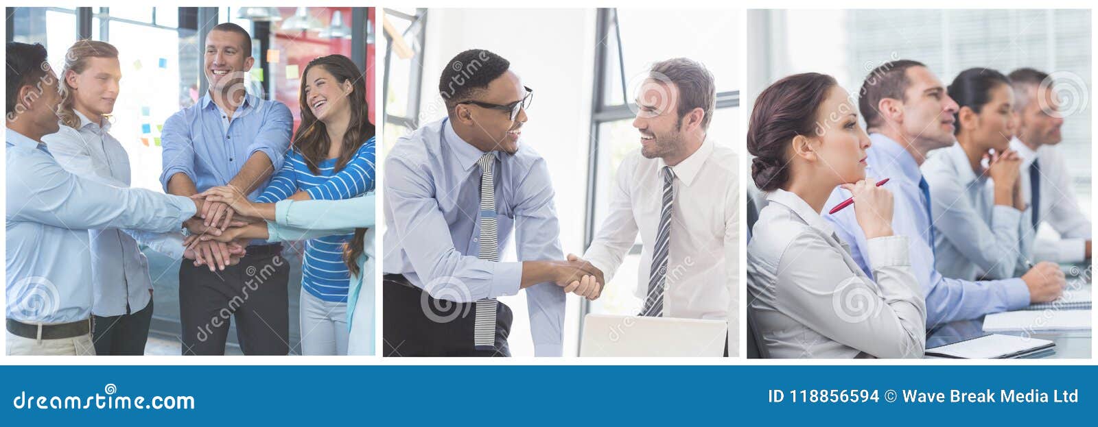 Teamwork Business Meeting Collage Stock Photo - Image of attentively ...