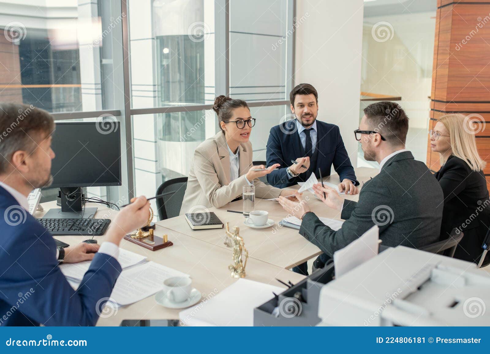 Teamwork at Business Meeting at Office Stock Image - Image of ...
