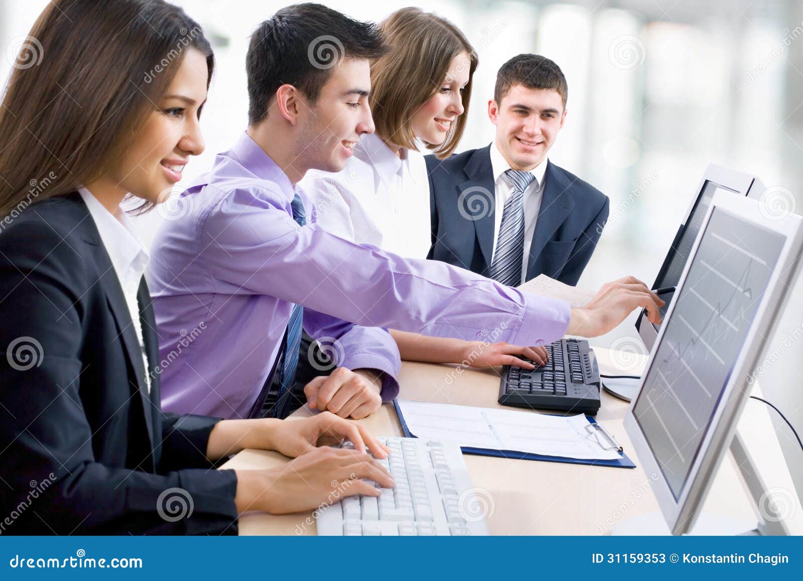 Teamwork stock image. Image of business, monitor, group - 31159353
