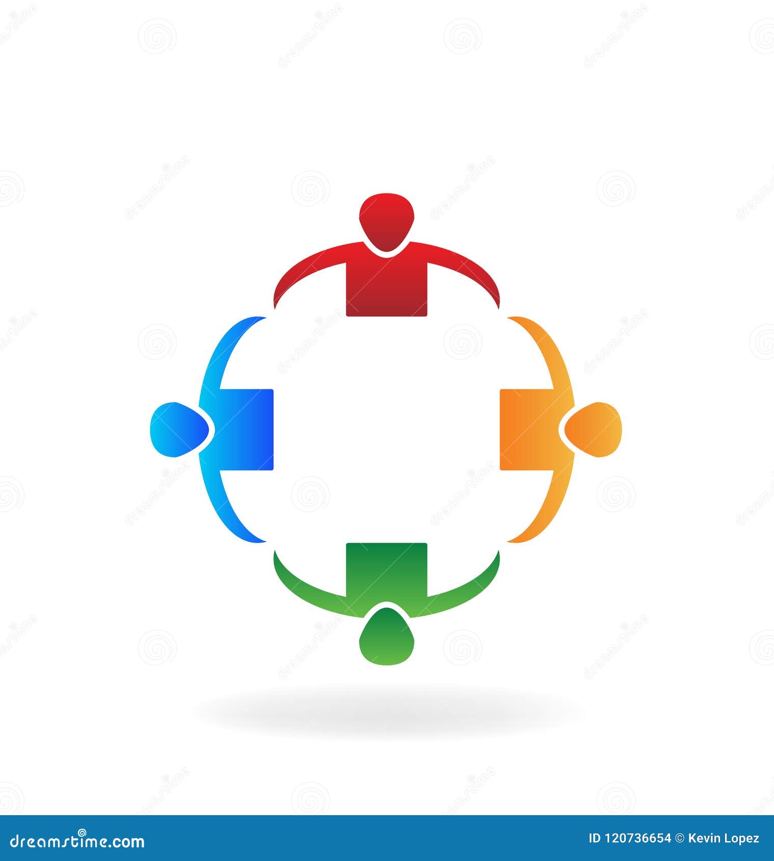 Teamwork Business People in Circle Group Vector Stock Vector ...