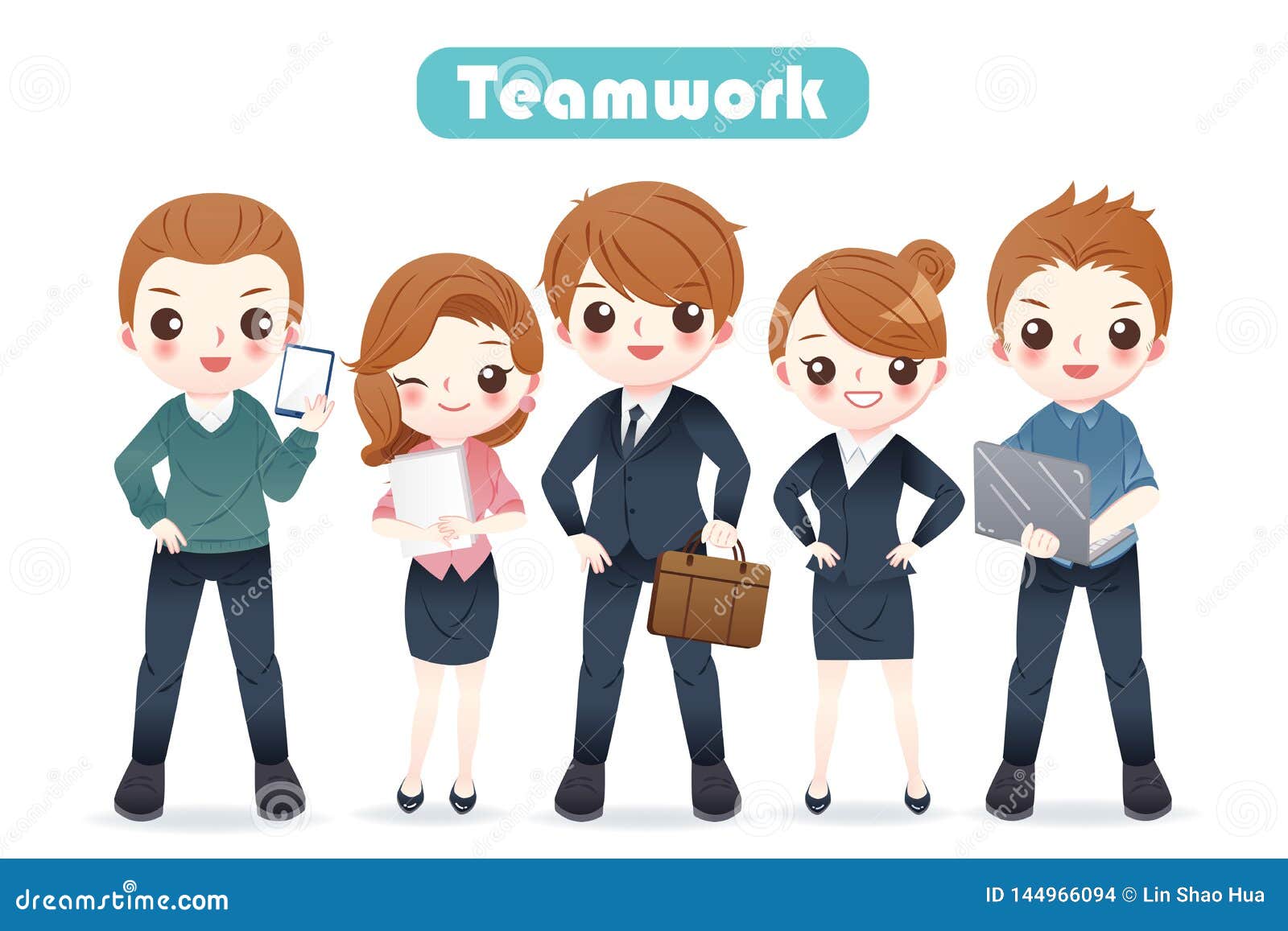 Teamwork of Business People Stock Vector - Illustration of network ...