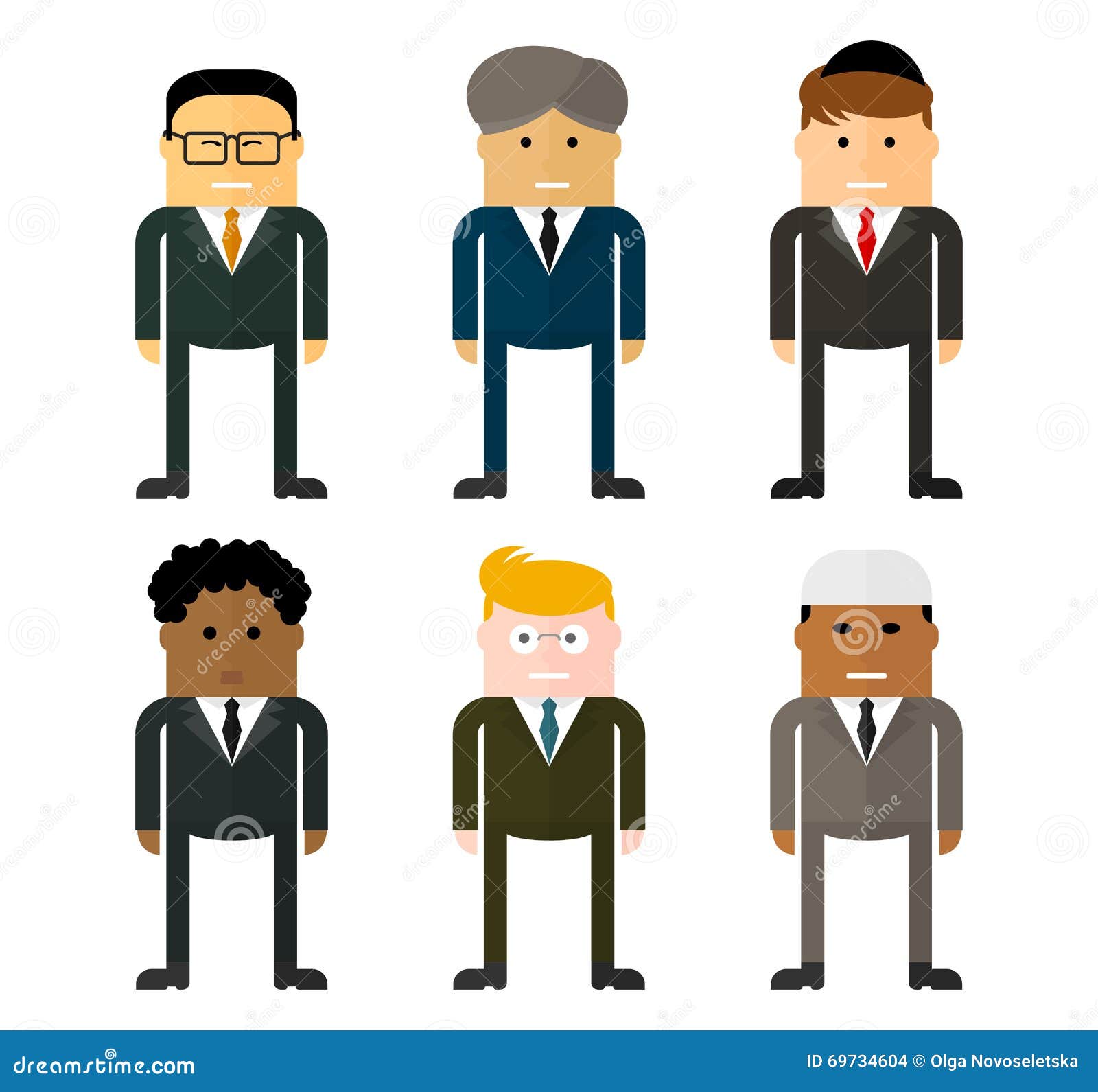 Teamwork Businessmen from Different Countries Stock Vector ...