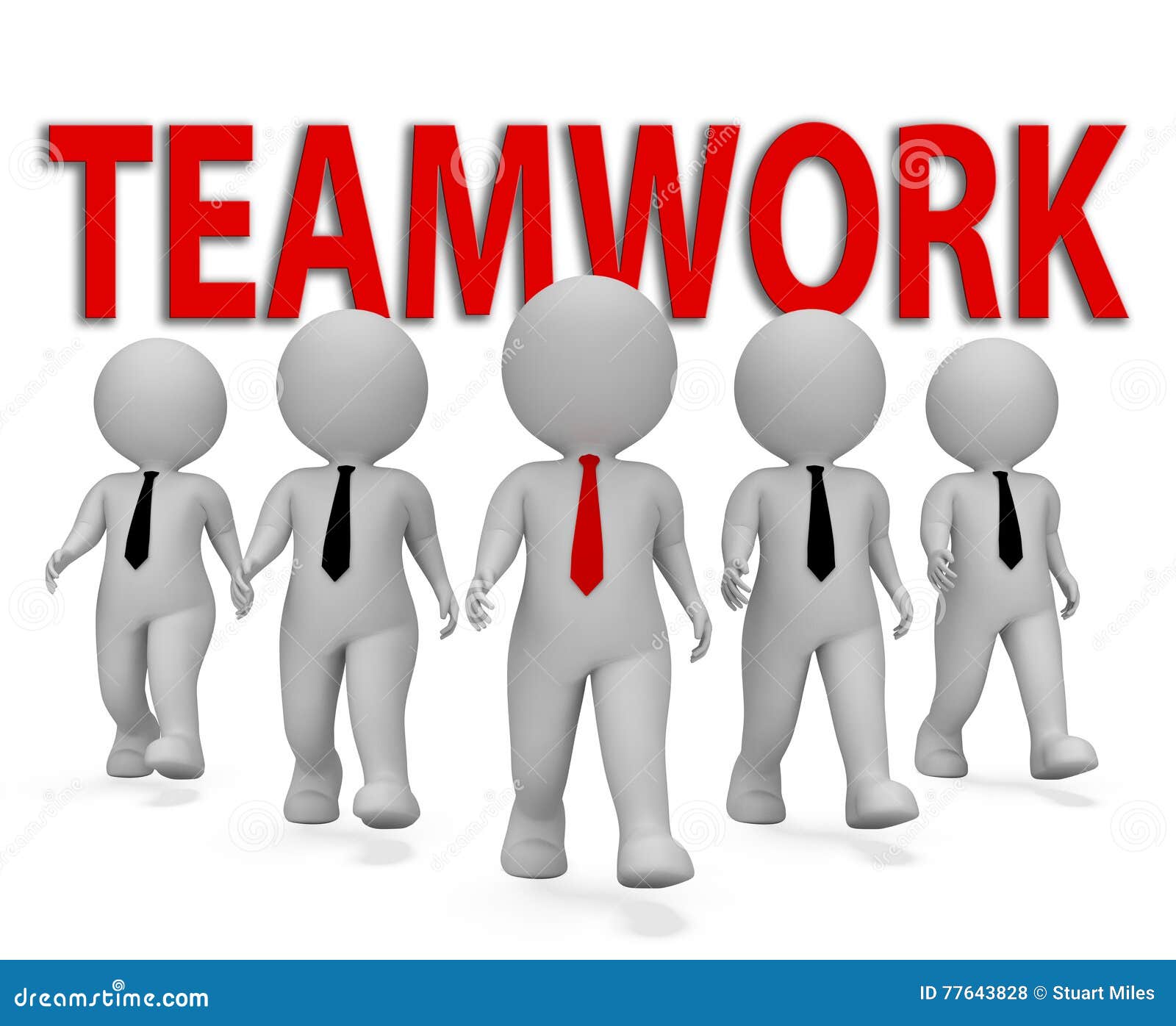 Teamwork Businessmen Indicates Together Group and Organized 3d ...