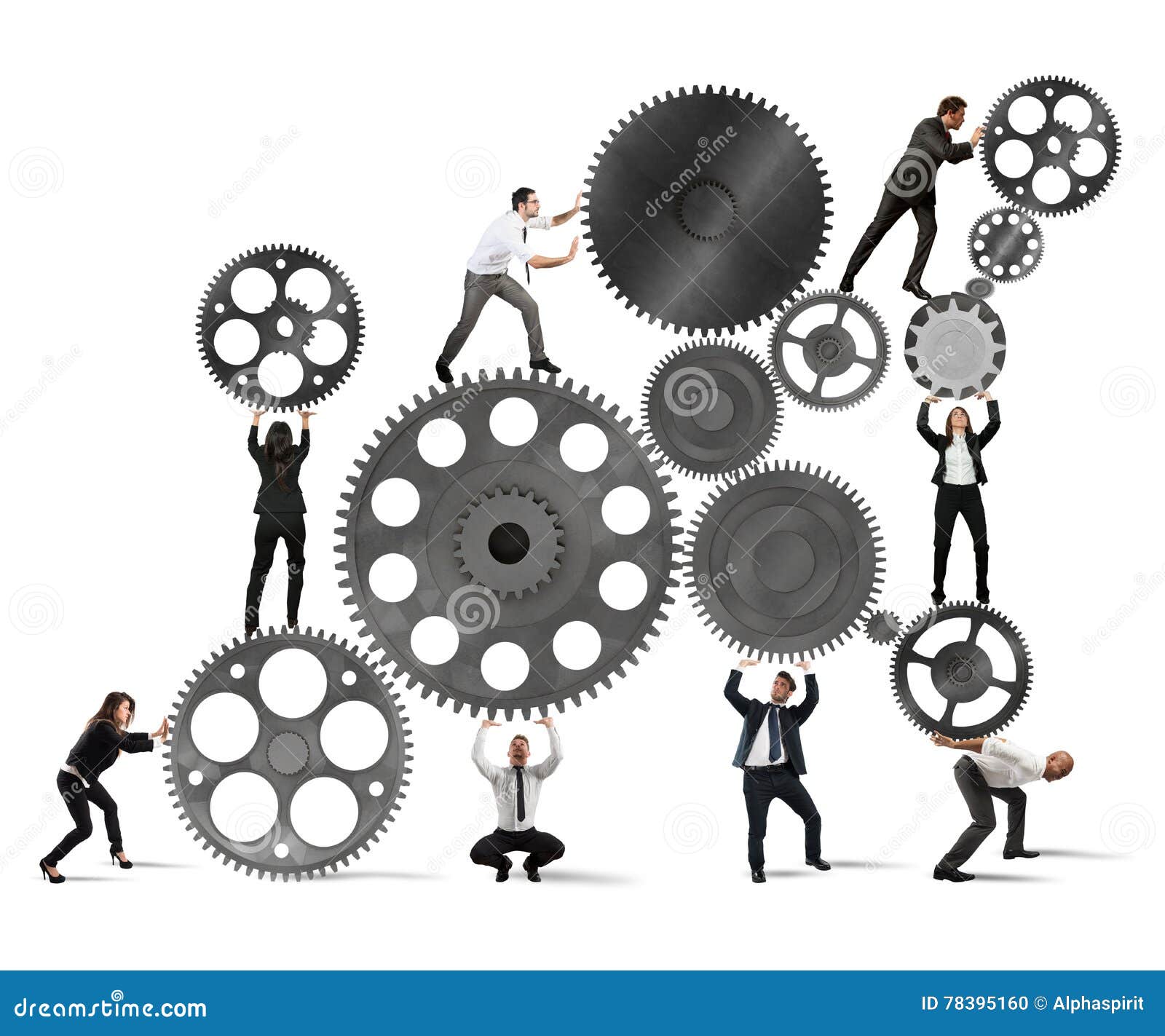 Teamwork of businesspeople stock illustration. Illustration of ...