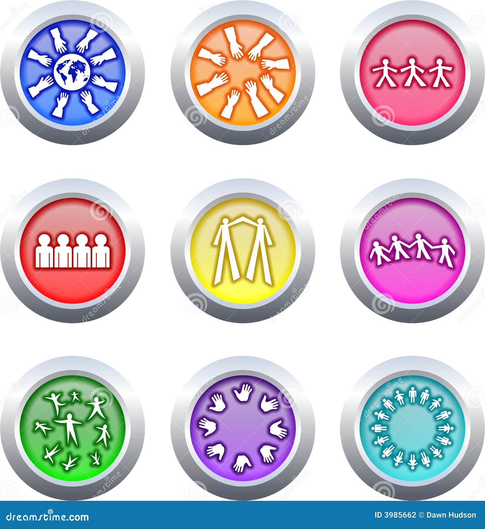 Teamwork buttons stock illustration. Illustration of webpage - 3985662