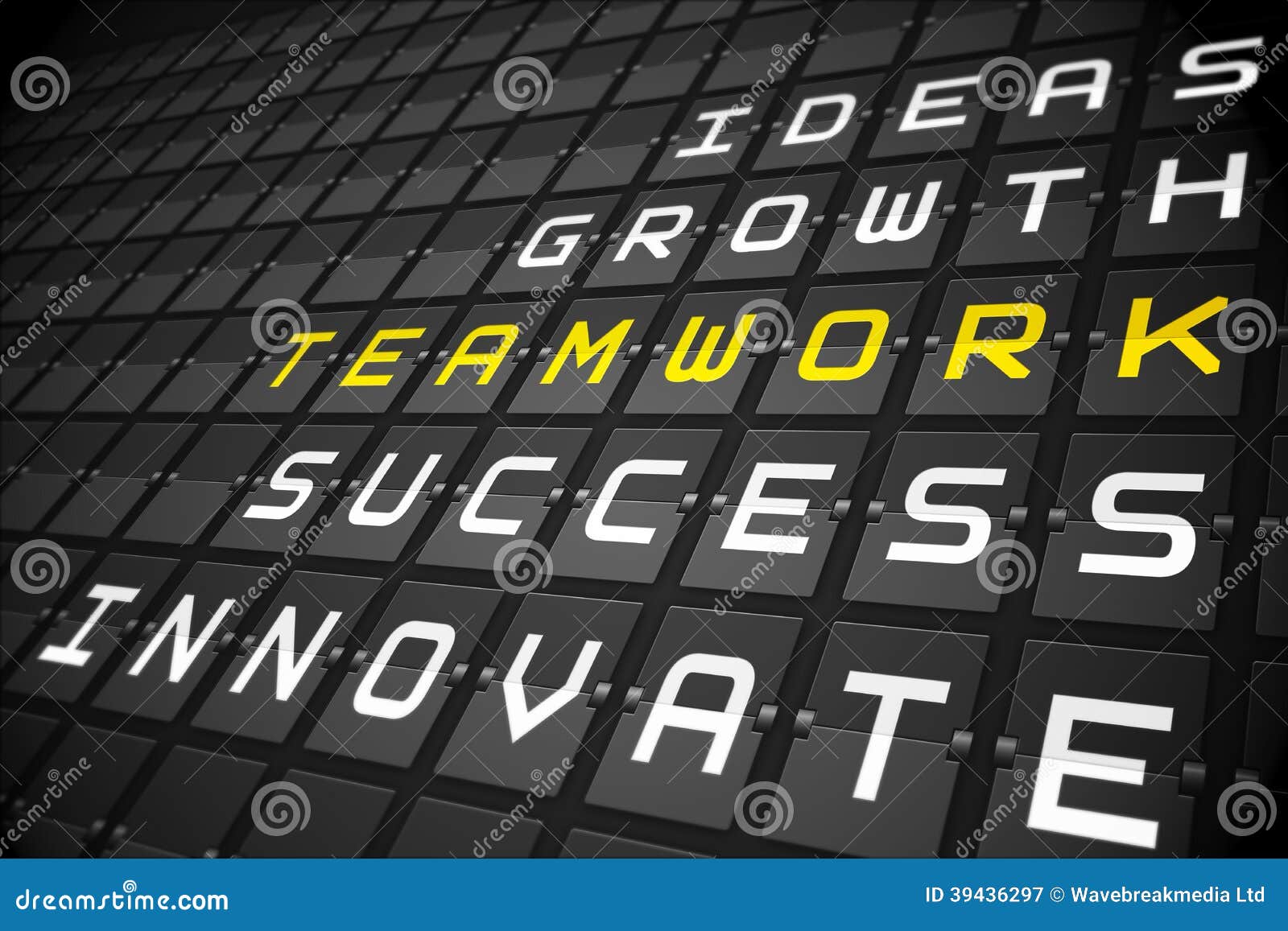 Teamwork Buzzwords on Black Mechanical Board Stock Illustration ...