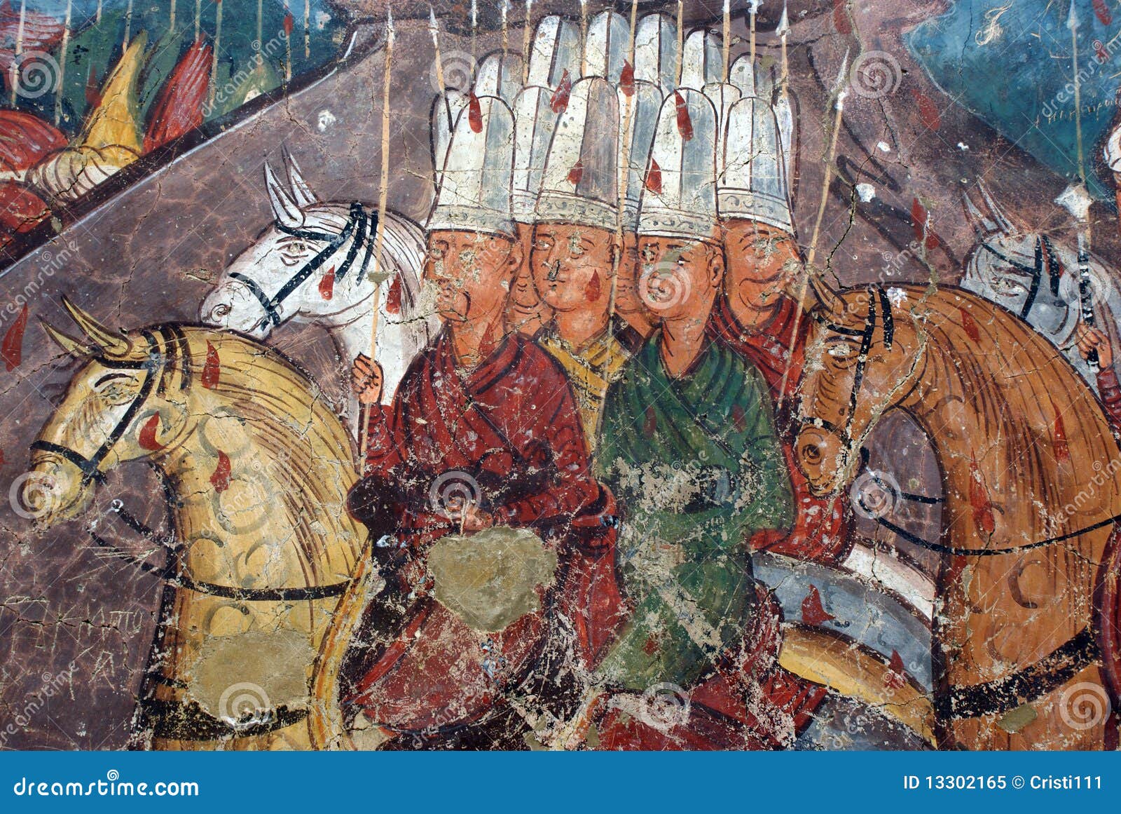 Teamwork on a Cave Painting Stock Image - Image of horsemen, commando ...