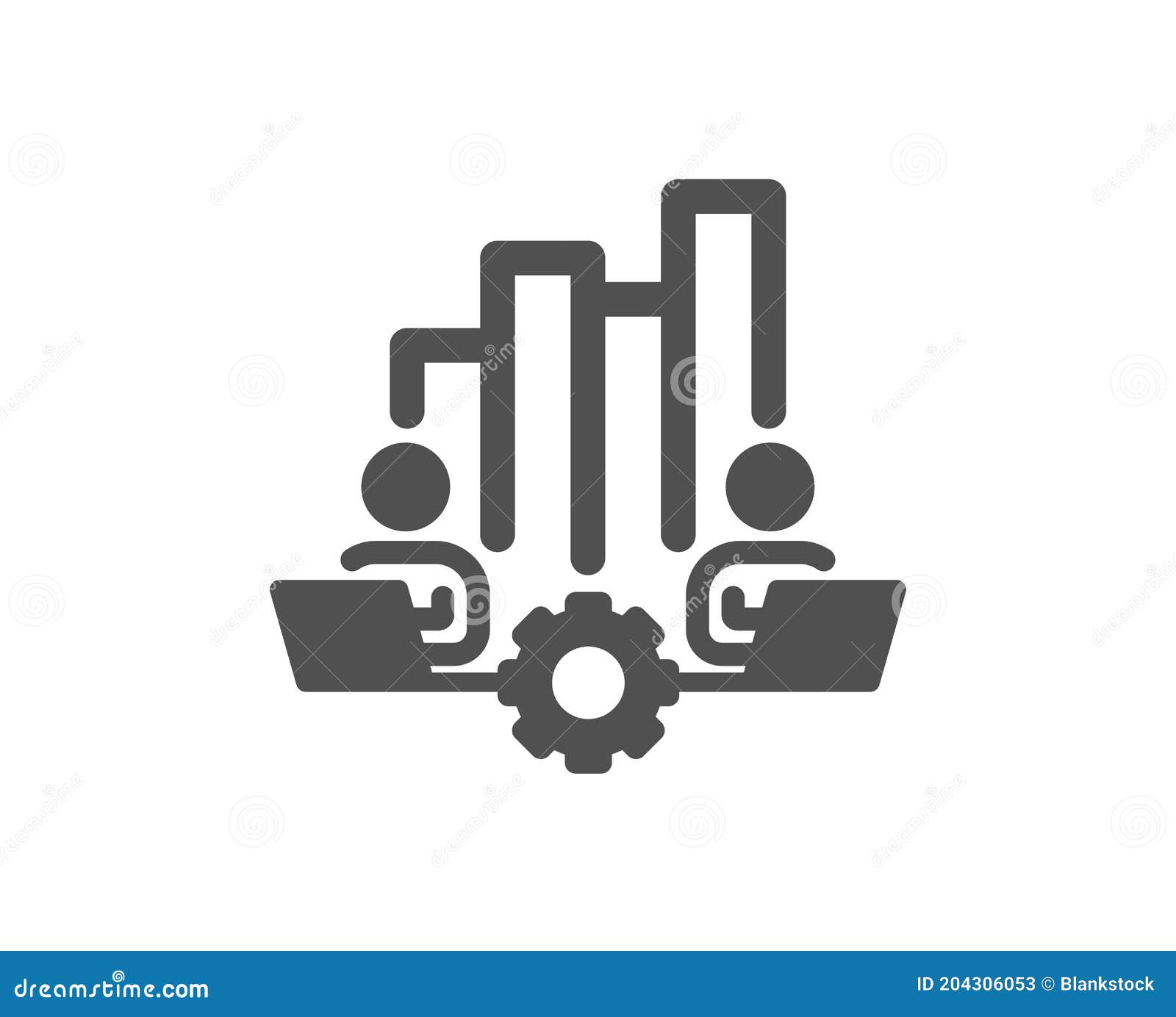 Teamwork Chart Icon. Remote Office Sign. Vector Stock Vector ...
