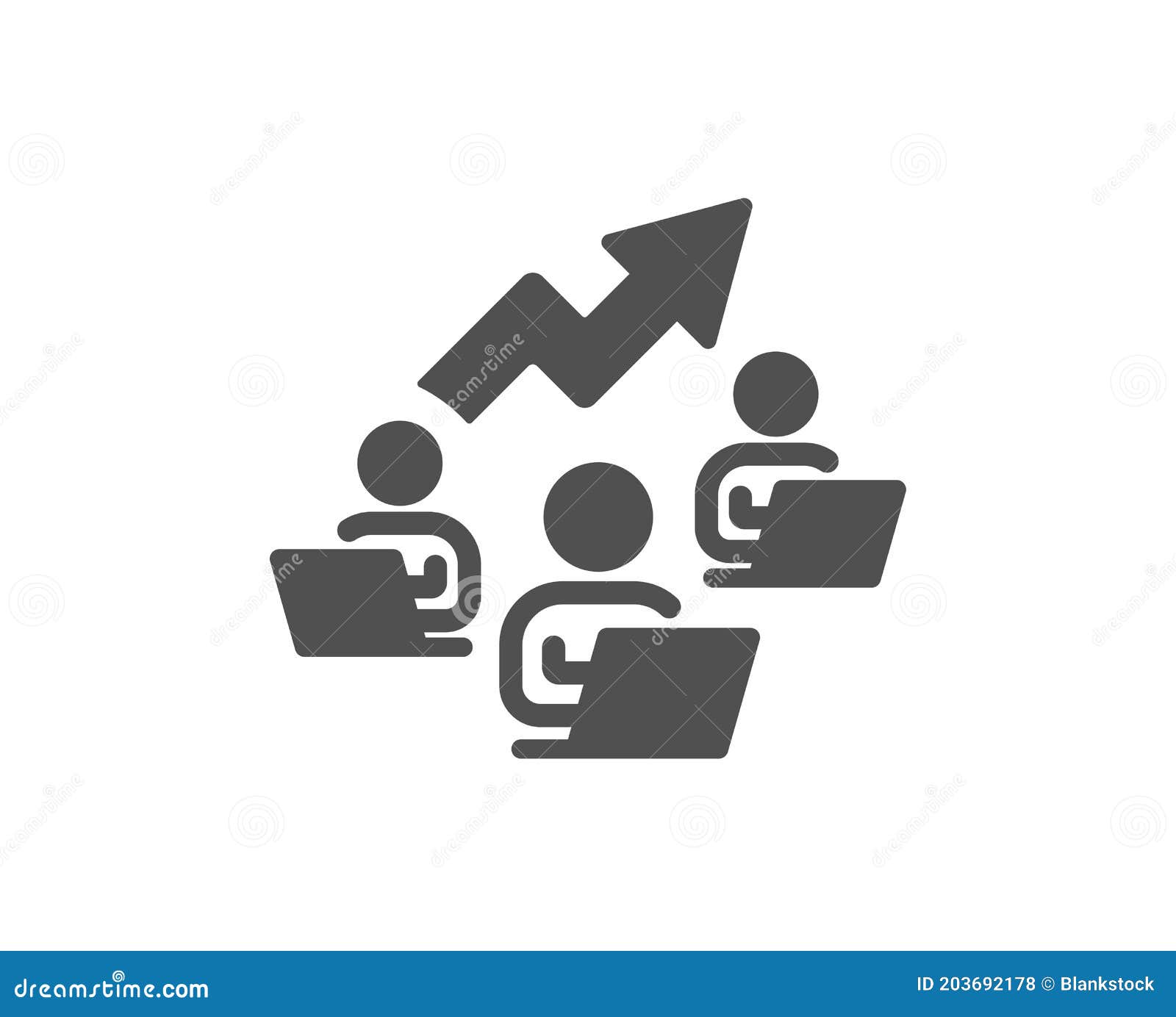 Teamwork Chart Icon. Remote Office Sign. Vector Stock Vector ...