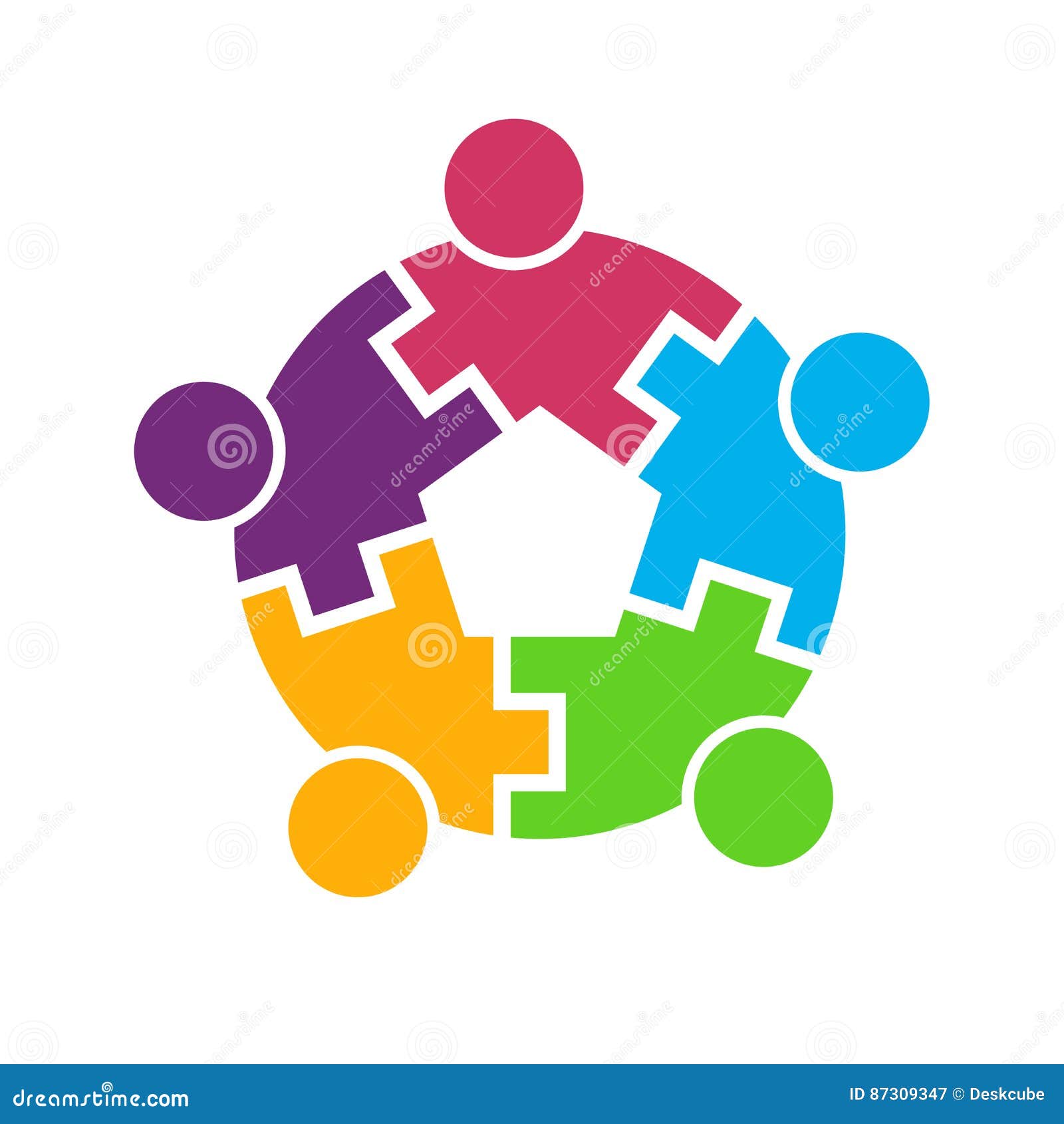 Teamwork 5 Circle Interlaced Logo Stock Vector - Illustration of ...