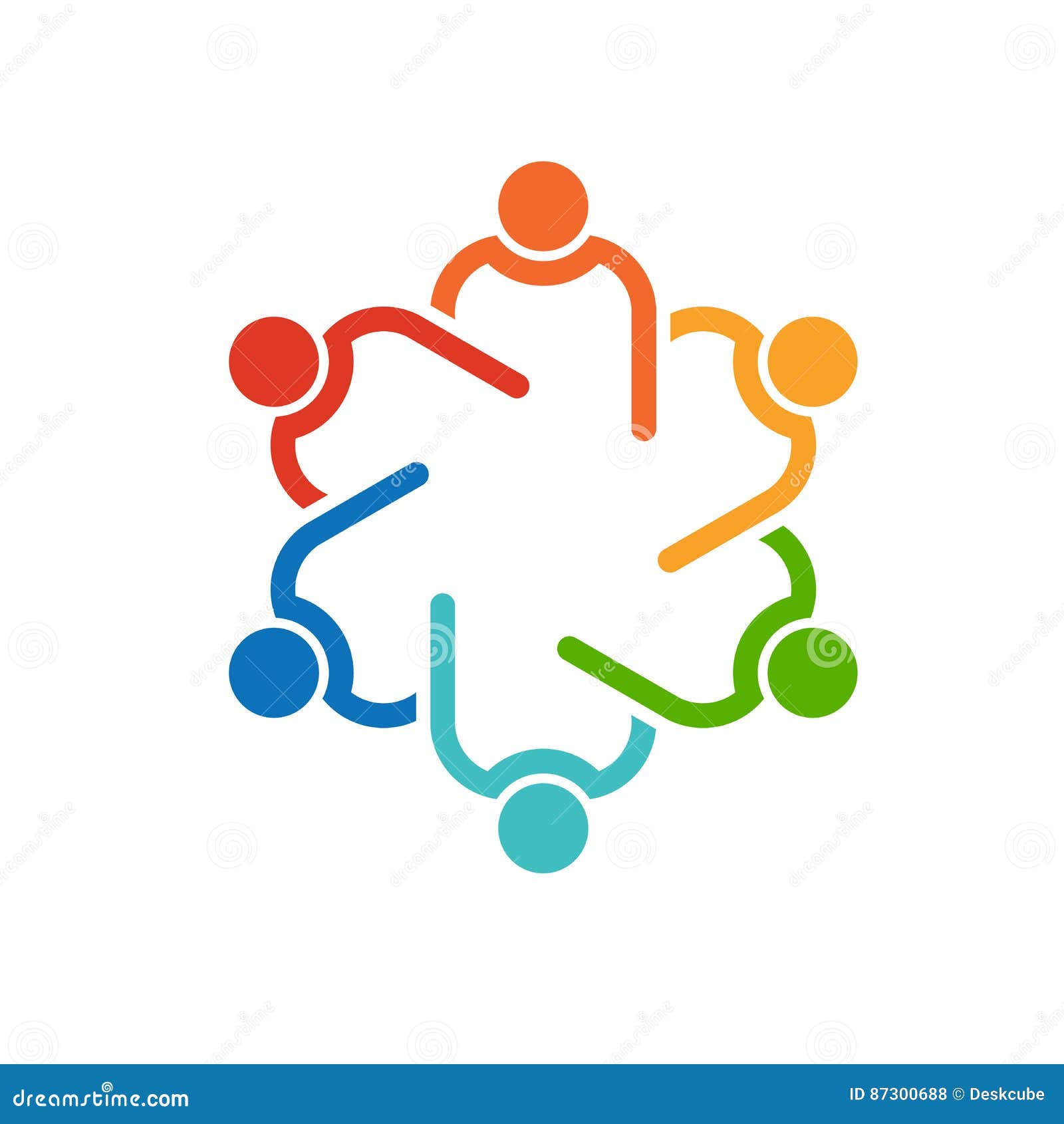 Teamwork 6 Circle Logo stock vector. Illustration of connection - 87300688