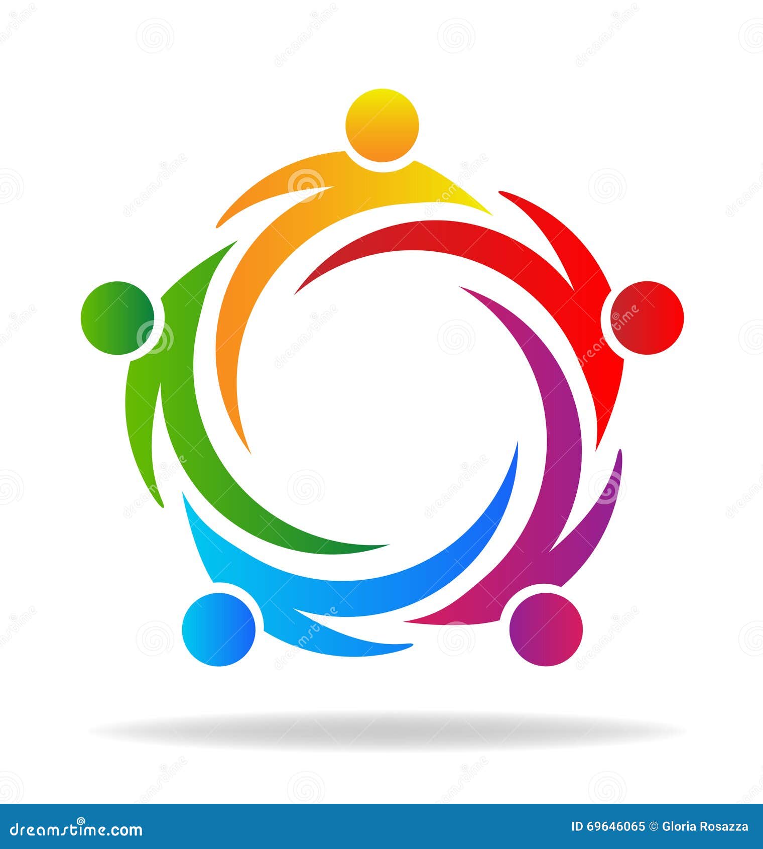 Teamwork circle shape logo stock vector. Illustration of cooperation ...
