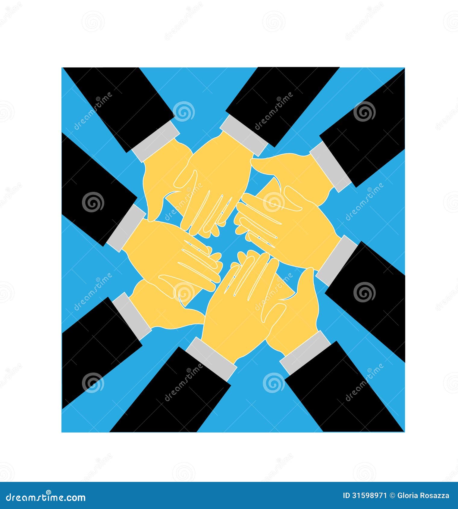 Teamwork clap hands stock vector. Illustration of caucasian - 31598971