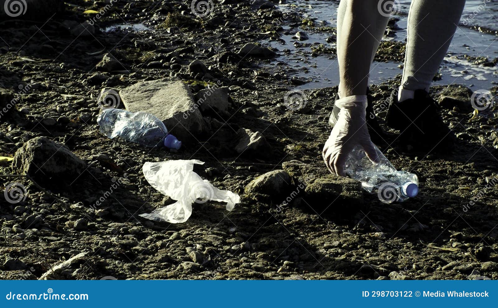 Teamwork Cleaning Plastic on the Beach. Motion Stock Photo - Image of ...