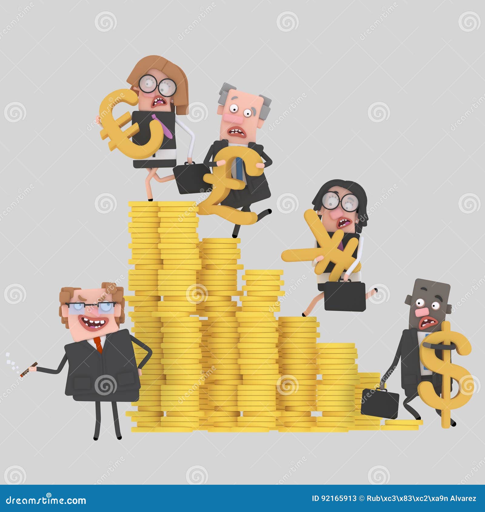 Teamwork Climbing Money Mountain Stock Illustration - Illustration of ...
