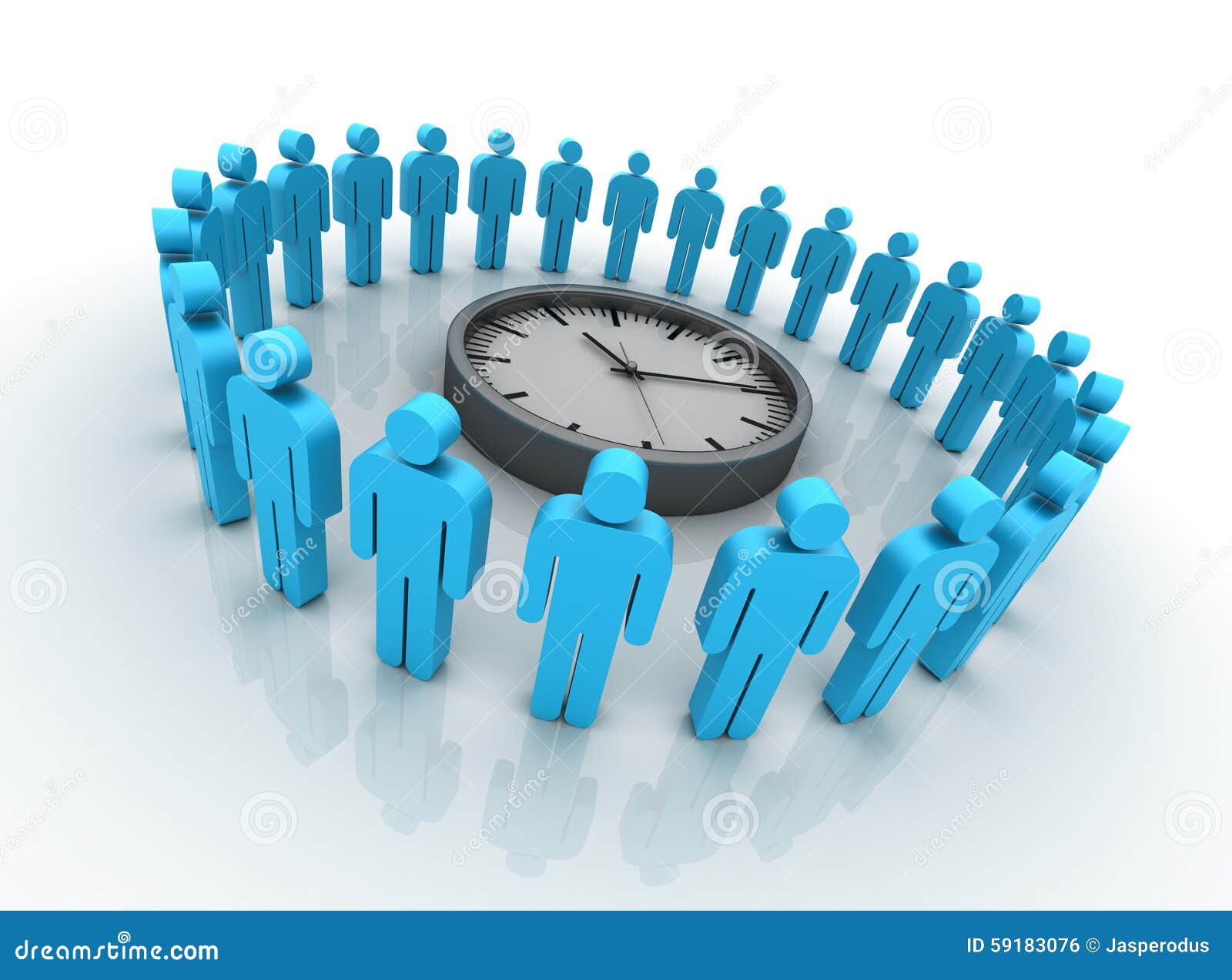 Teamwork with Clock stock illustration. Illustration of lead - 59183076