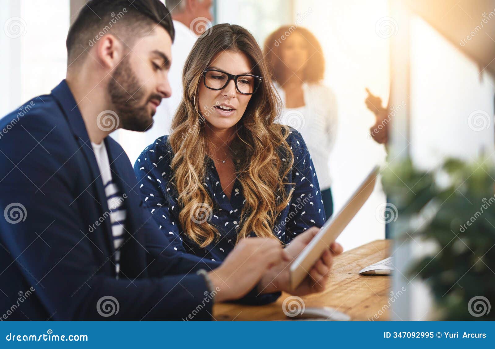 Teamwork, Coaching and Tablet with Business People in Office for ...