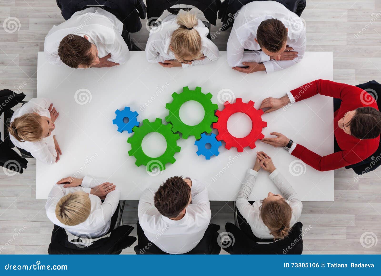 Teamwork with Cogs of Business Stock Photo - Image of view, team: 73805106