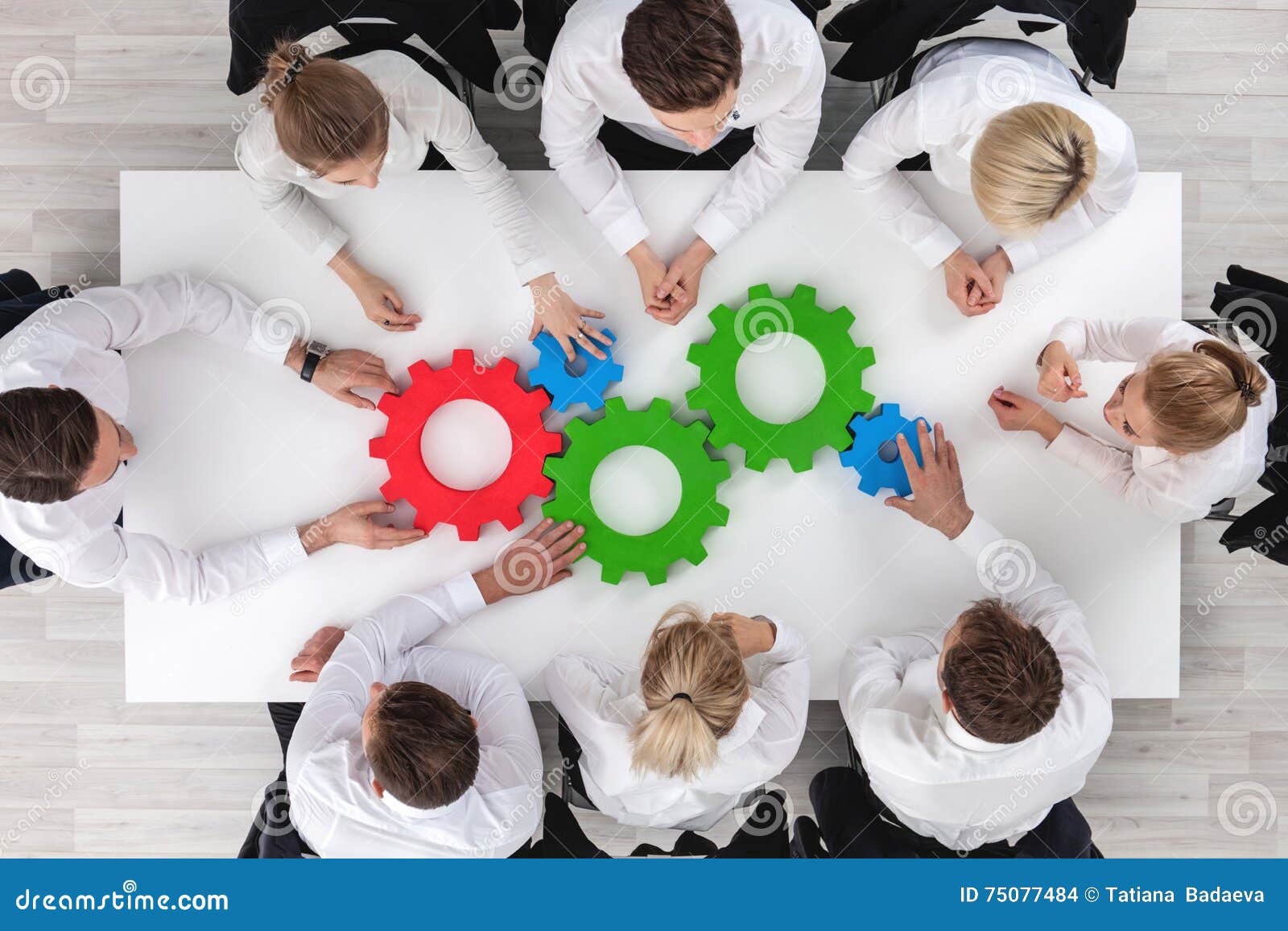 Teamwork with Cogs of Business Stock Photo - Image of unity, connection ...