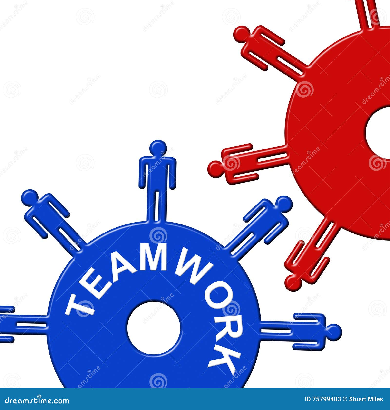 Teamwork Cogs Shows Gear Wheel and Clockwork Stock Illustration ...