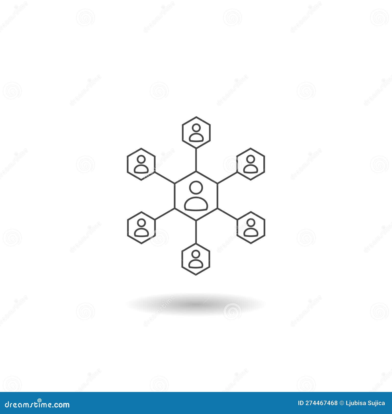 Teamwork or Collaboration Abstract Icon with Shadow Stock Vector ...