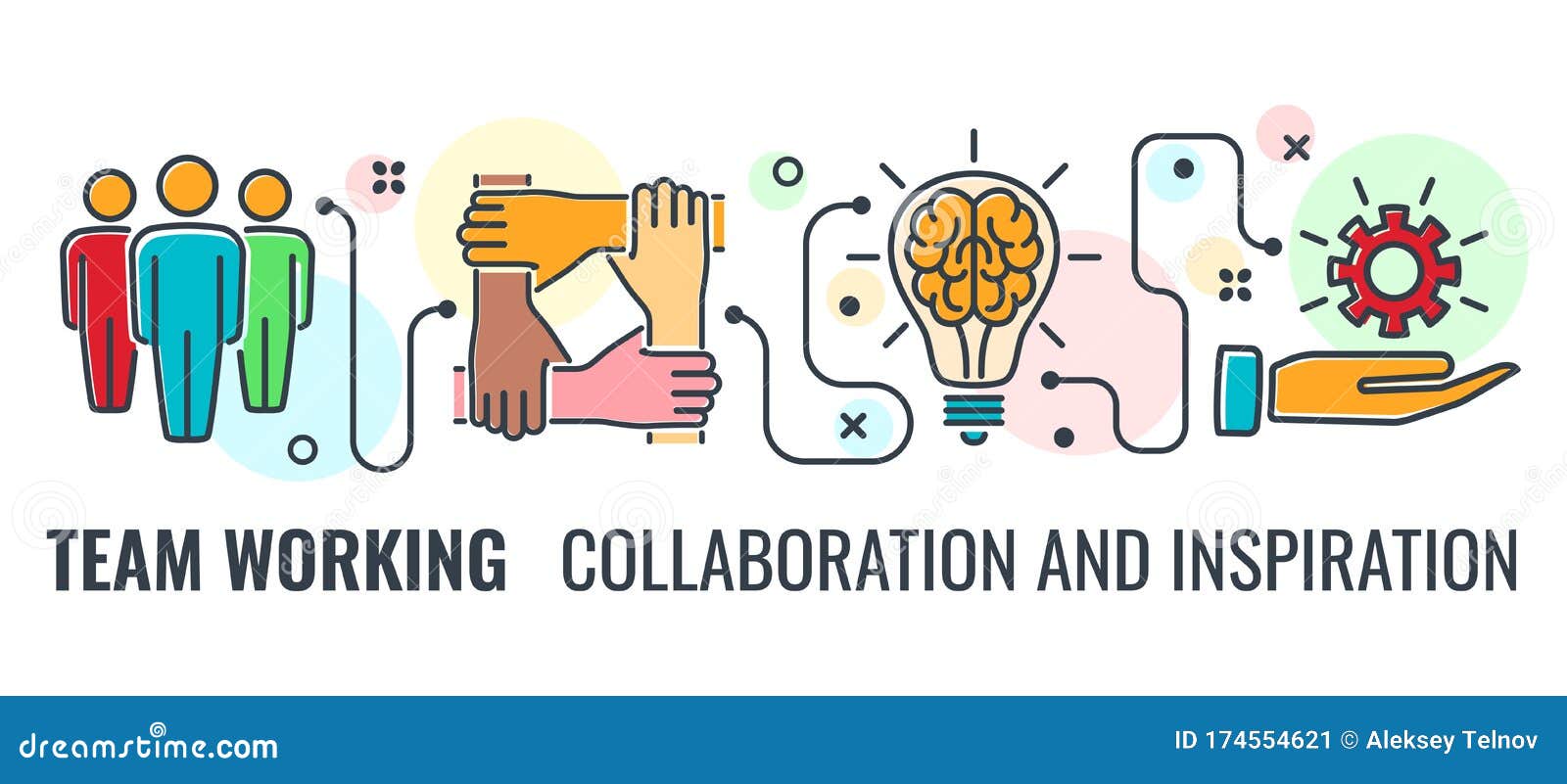 Teamwork Collaboration Banner Stock Vector - Illustration of isolated ...