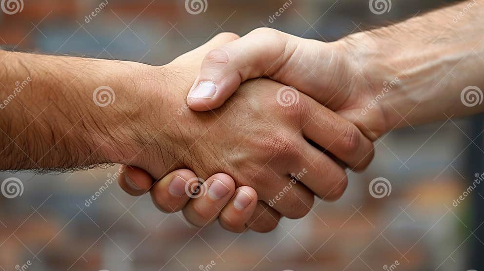 Close-up of Two Hands Shaking Stock Illustration - Illustration of ...