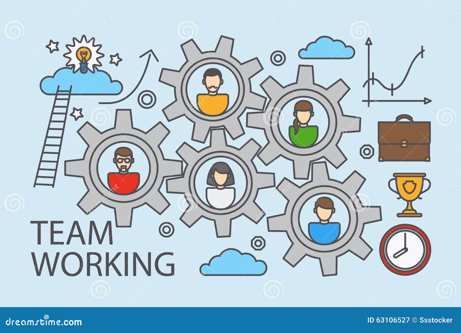 Teamwork and Collaboration Business Concept Stock Vector - Illustration ...