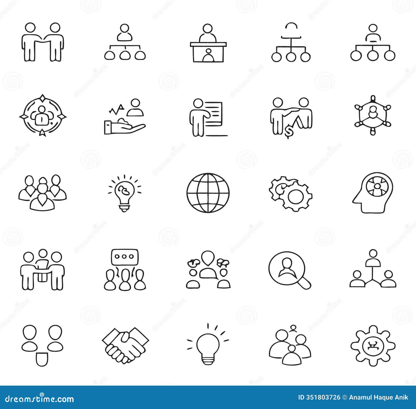 Teamwork Collaboration Business Icons Global Network Strategy ...