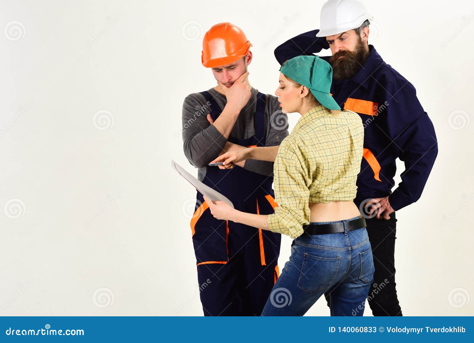 Teamwork and Collaboration. Construction Workers Team. Men and Woman ...