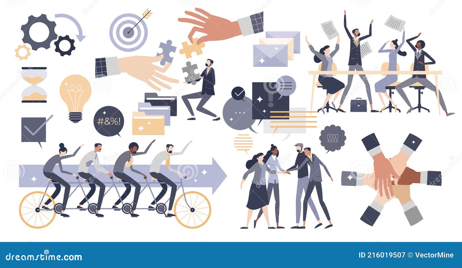 Teamwork, Collaboration and Cooperation Items Collection Tiny Person ...