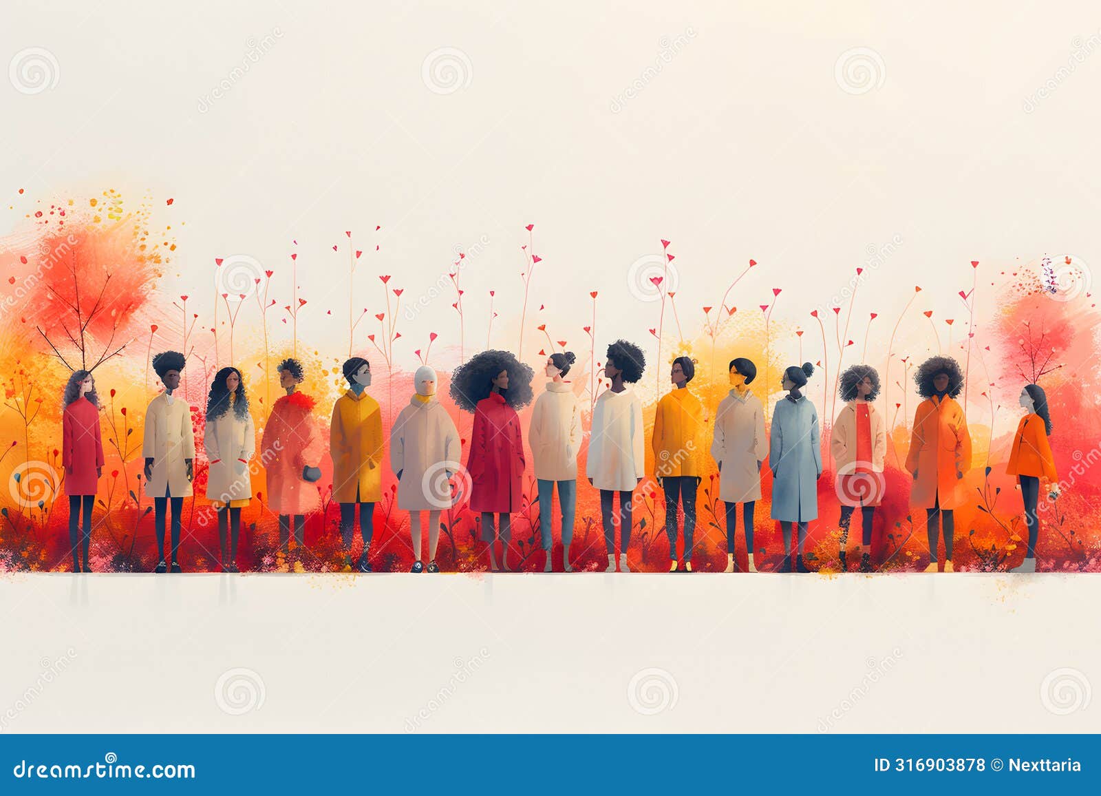 Teamwork & Collaboration: Diverse Group on Canvas Stock Illustration ...