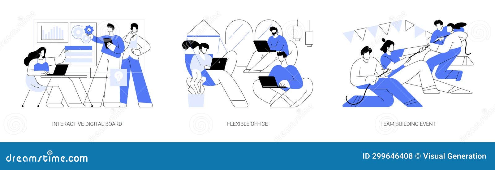 Teamwork and Collaboration Isolated Cartoon Vector Illustrations Se ...