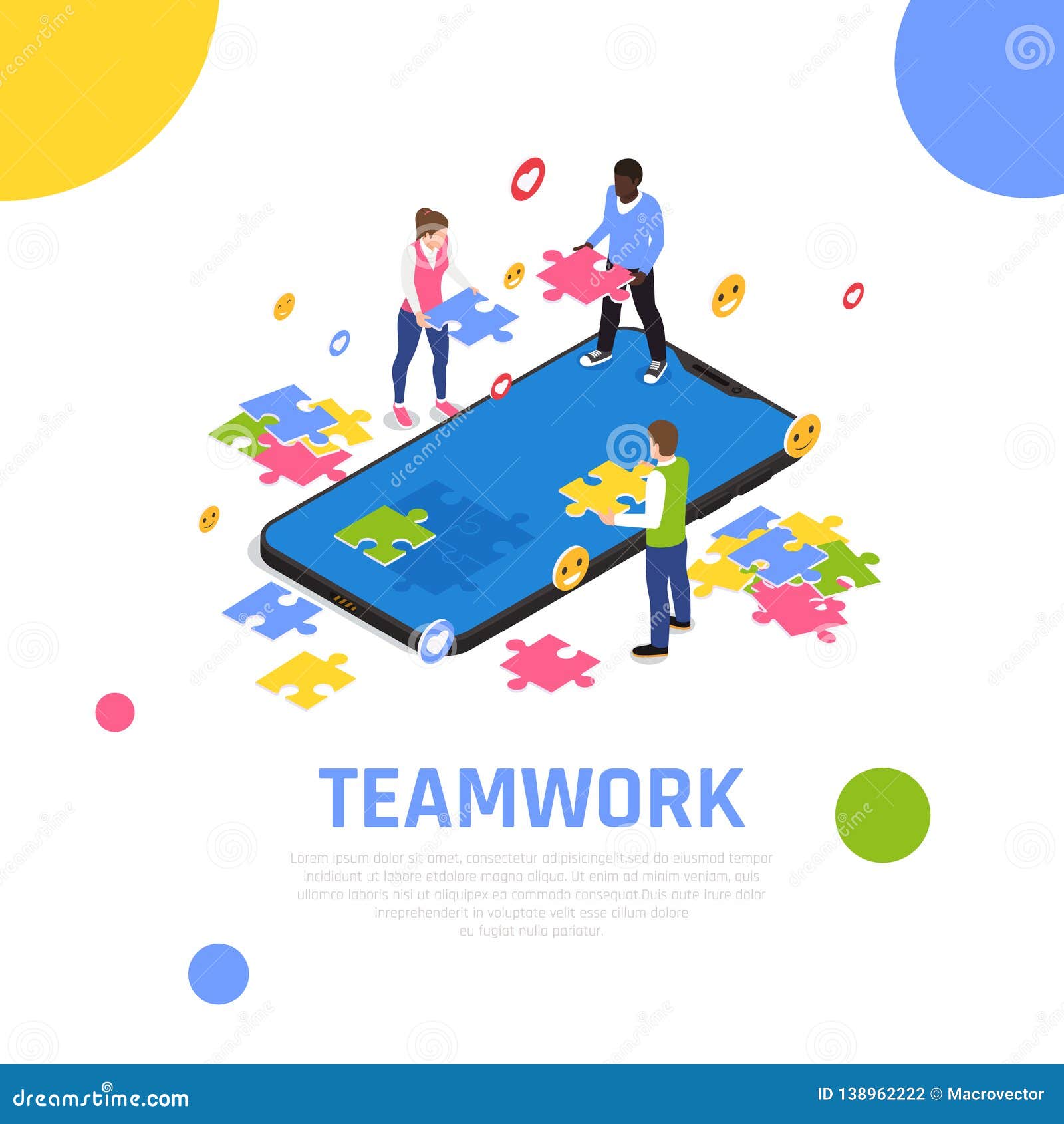 Teamwork Collaboration Isometric Composition Stock Vector ...
